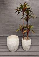 China Fiber Clay Planter Round 330x410mm Frost Resistant Indoor Outdoor Long Lasting 5-6 Years for sale