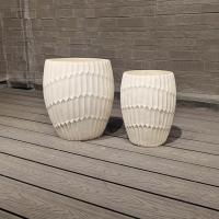 China Fiber Clay Planter Round 330x410mm Frost Resistant Indoor Outdoor Long Lasting 5-6 Years for sale