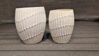 China Fiber Clay Planter Round 330x410mm Frost Resistant Indoor Outdoor Long Lasting 5-6 Years for sale