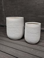 China Fiber Clay Planter Φ300 H400mm 5-6 Year Outdoor Life Texture Surface Weather-resistant Long-lasting for sale