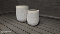 China Fiber Clay Planter Φ300 H400mm 5-6 Year Outdoor Life Texture Surface Weather-resistant Long-lasting for sale
