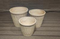 China Fiber Clay Planter Round 300mm 400mm with Drainage Holes Indoor Outdoor Durable Lightweight for sale