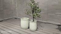 China Custom Fiber Clay Planter with Drainage Holes for Indoor Hotel Garden Home 2 Sizes for sale