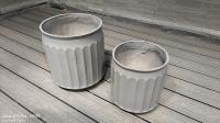 China Hand Carve Fiber Cement Planter Pot for Charcoal Oven Camping Burners Heater 2 Sizes for sale