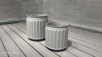 China Hand Carve Fiber Cement Planter Pot for Charcoal Oven Camping Burners Heater 2 Sizes for sale