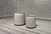 China Hand Carve Fiber Cement Planter Pot for Charcoal Oven Camping Burners Heater 2 Sizes for sale