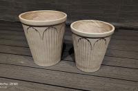 China Fiber Clay Planter 350x400mm Hand Carved Durable Lightweight for Indoor Hotel Garden for sale
