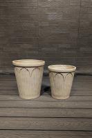 China Fiber Clay Planter 350x400mm Hand Carved Durable Lightweight for Indoor Hotel Garden for sale