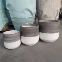 China Quangui Fiber Clay Planter Round D440x390mm Powder Coated Fading Resistant for Patio Garden for sale