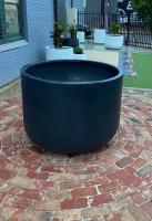 China Quangui Powder Coated Fiber Clay Planter Round D440x390mm Modern Flower Pot for sale