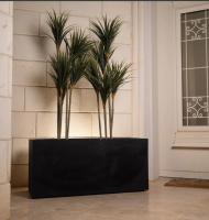 China Quangui Powder Coated Fiber Clay Planter Round D440x390mm Modern Flower Pot for sale