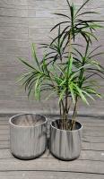 China Customizable Fiber Clay Planter Round Weather - Resistant for sale