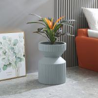 China Frost Resistant Fiber Clay Planter Round D440x390mm for Indoor Outdoor Plants for sale