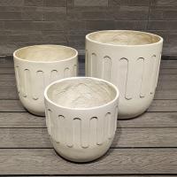 China Fiber Clay Planter Φ170 H210 Round Modern Indoor Outdoor Durable Lightweight Custom Color for sale