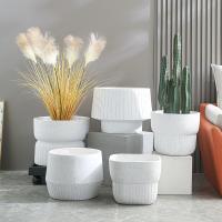 China Rust Resistant Fiber Clay Planters Smooth Surface Easily Assembled for sale