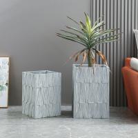 China Quangui Round Fiber Clay Planter D440x390mm Powder Coated Frost Resistant for sale