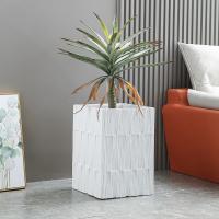 China Quangui Round Fiber Clay Planter D440x390mm Powder Coated Frost Resistant for sale