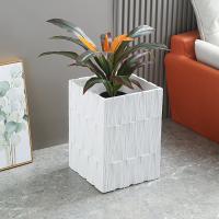 China Quangui Round Fiber Clay Planter D440x390mm Powder Coated Frost Resistant for sale