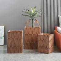 China Quangui Round Fiber Clay Planter D440x390mm Powder Coated Frost Resistant for sale