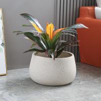 China Quangui Round Fiber Clay Planter D440x390mm Powder Coated Frost Resistant for sale