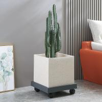 China Quangui Round Fiber Clay Planter D440x390mm Powder Coated Frost Resistant for sale
