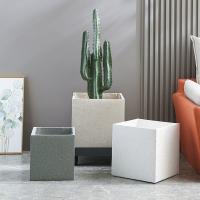China Quangui Round Fiber Clay Planter D440x390mm Powder Coated Frost Resistant for sale