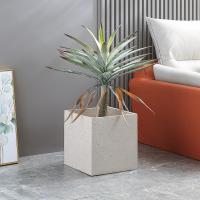 China Quangui Round Fiber Clay Planter D440x390mm Powder Coated Frost Resistant for sale