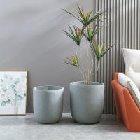 China Quangui Round Fiber Clay Planter D440x390mm Powder Coated Frost Resistant for sale