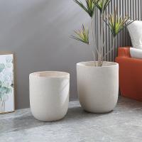 China Quangui Round Fiber Clay Planter D440x390mm Powder Coated Frost Resistant for sale