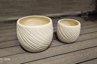 China Quangui Fiber Clay Planter Round 350x350x320mm Waterproof Fireproof with Drainage Holes for sale