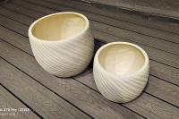 China Quangui Fiber Clay Planter Round 350x350x320mm Waterproof Fireproof with Drainage Holes for sale
