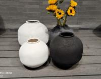 China Fiber Clay Planter Round Vintage Terracotta Pot with Drainage Holes 35x35x35cm for sale