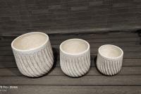 China Fiber Clay Planter Round Modern Durable Lightweight 7-8 Years Indoor Life Custom Color Sizes A B C for sale