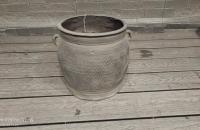 China Reinforced Clay Planter 34x32.5x30cm Frost Resistant Indoor Decoration Hand Carved Fiber Clay Pot for sale