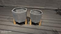 China Custom Fiber Clay Planter Rhombus Design 7-8 Years Indoor Life Hand Carved for sale