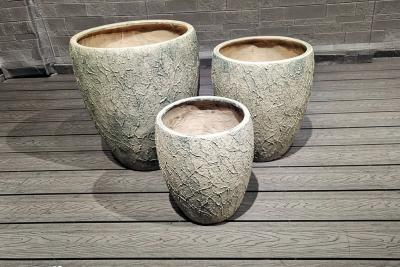 China Round Fiber Clay Planter 440x500mm for Indoor Outdoor Barbecue Charcoal Oven for sale