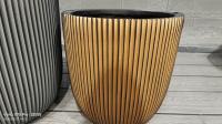 China Fiber Clay Planter 5-6 Years Outdoor Frost Resistant Hand Carve Texture Pot for sale