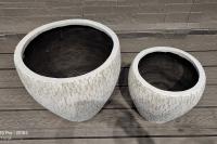 China Custom Fiber Clay Planter Frost Resistant Round 300x410mm for Garden Hotel for sale
