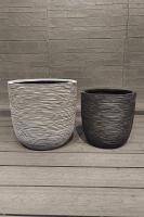China Hand Carved Fiber Cement Planter Frost Resistant 340mm 410mm Indoor Decorative Pot for sale