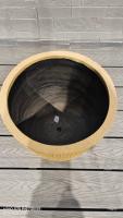 China Quangui Fiber Clay Planter Round 340mm Textured Surface Indoor Decoration No Drainage Holes for sale
