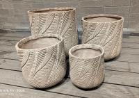 China Custom Fiberclay Planter for Charcoal Oven Camping Burners 24cm Hand Carve for sale