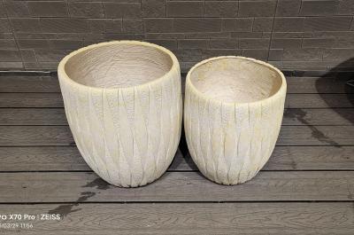 China Frost Resistant Fiber Clay Planter Round 5-6 Years Outdoor 7-8 Years Indoor for sale