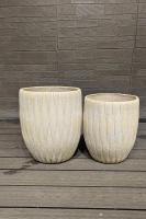 China Frost Resistant Fiber Clay Planter Round 5-6 Years Outdoor 7-8 Years Indoor for sale
