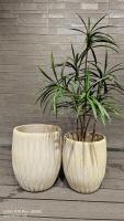 China Frost Resistant Fiber Clay Planter Round 5-6 Years Outdoor 7-8 Years Indoor for sale