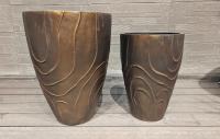 China Round Fiber Clay Planter 7-8 Year Indoor Lifespan Custom Color Frost Resistant for sale