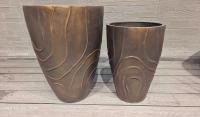 China Round Fiber Clay Planter 7-8 Year Indoor Lifespan Custom Color Frost Resistant for sale