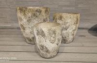 China Fiber Clay Planter Round Frost Resistant Indoor Decoration 300mm 230mm Custom Color for sale
