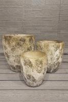 China Fiber Clay Planter Round Frost Resistant Indoor Decoration 300mm 230mm Custom Color for sale