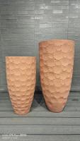 China Fiber Clay Planter Frost Resistant Round 300x410mm Custom Color for Indoor Outdoor Garden Decor for sale