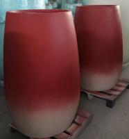 China Fiber Clay Planter Round D900mm H1200mm Indoor Outdoor Decorative Pot for sale